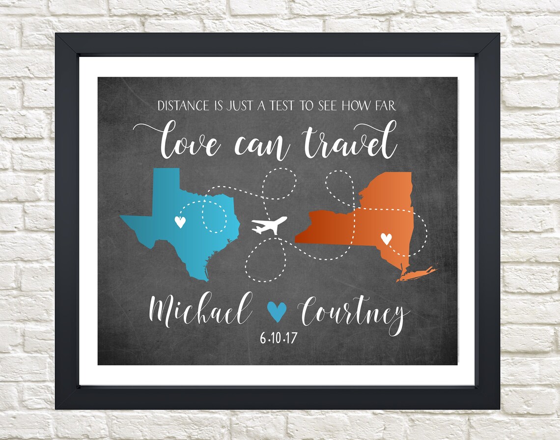 Long Distance Relationship Map,distance is Just a Test to See How Far ...