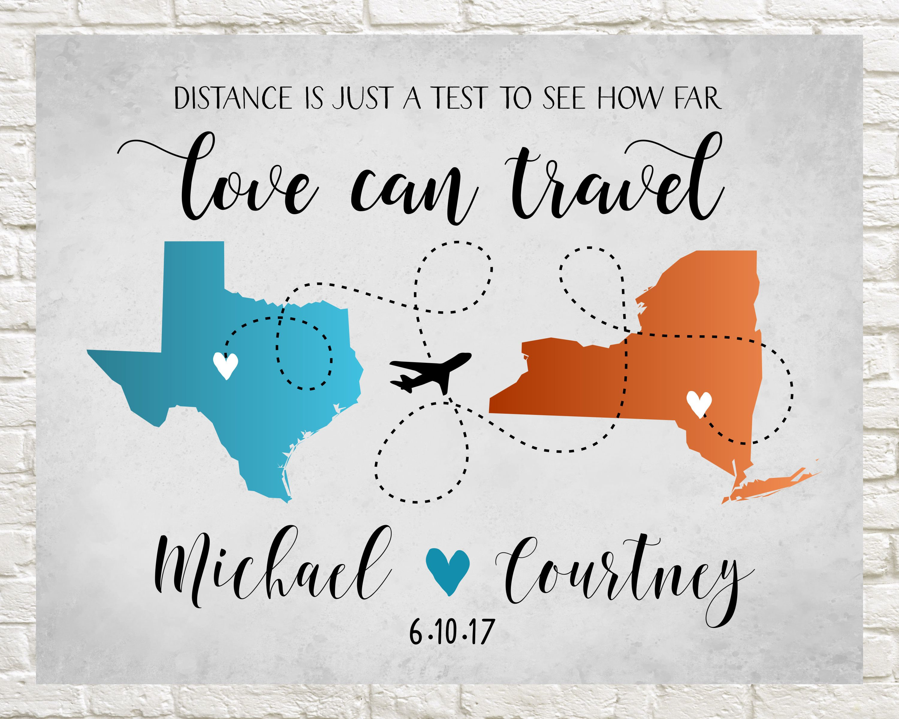 Long Distance Relationship Mapdistance is Just a Test to See | Etsy