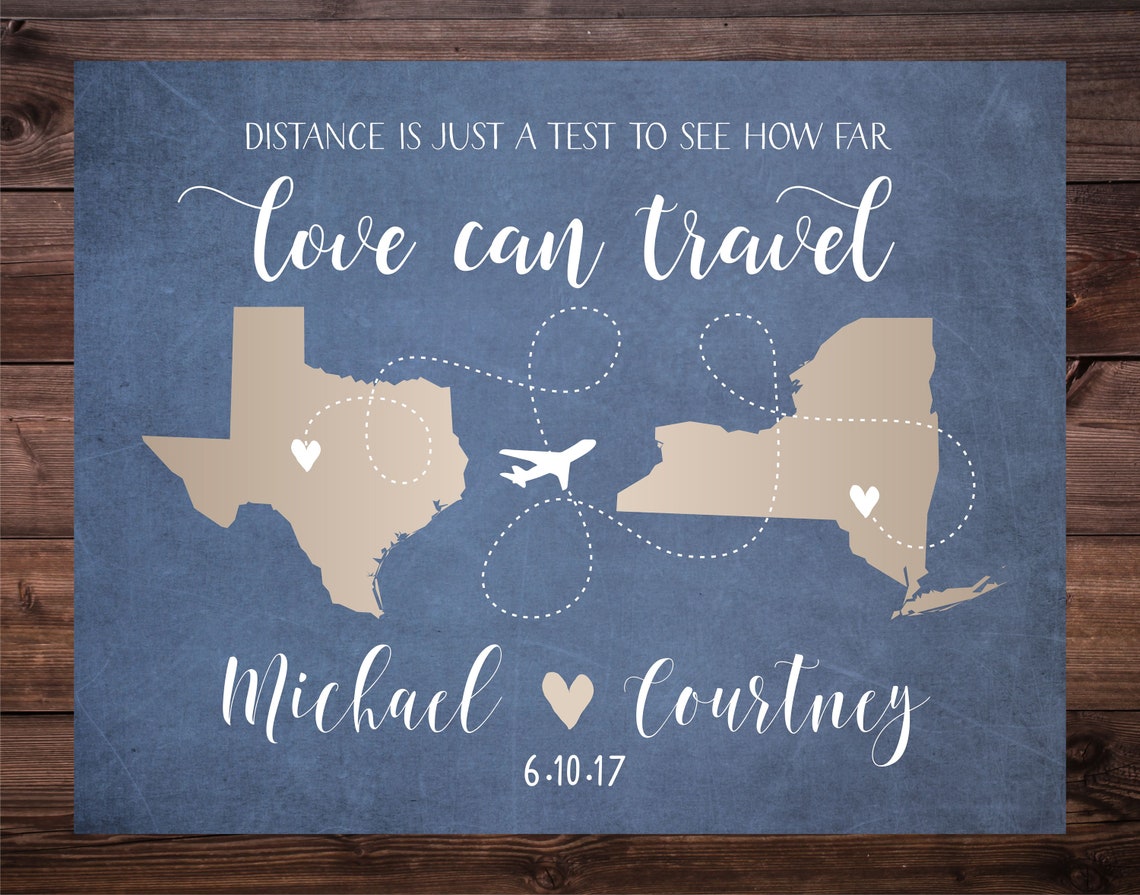 Long Distance Relationship Map,distance is Just a Test to See How Far ...