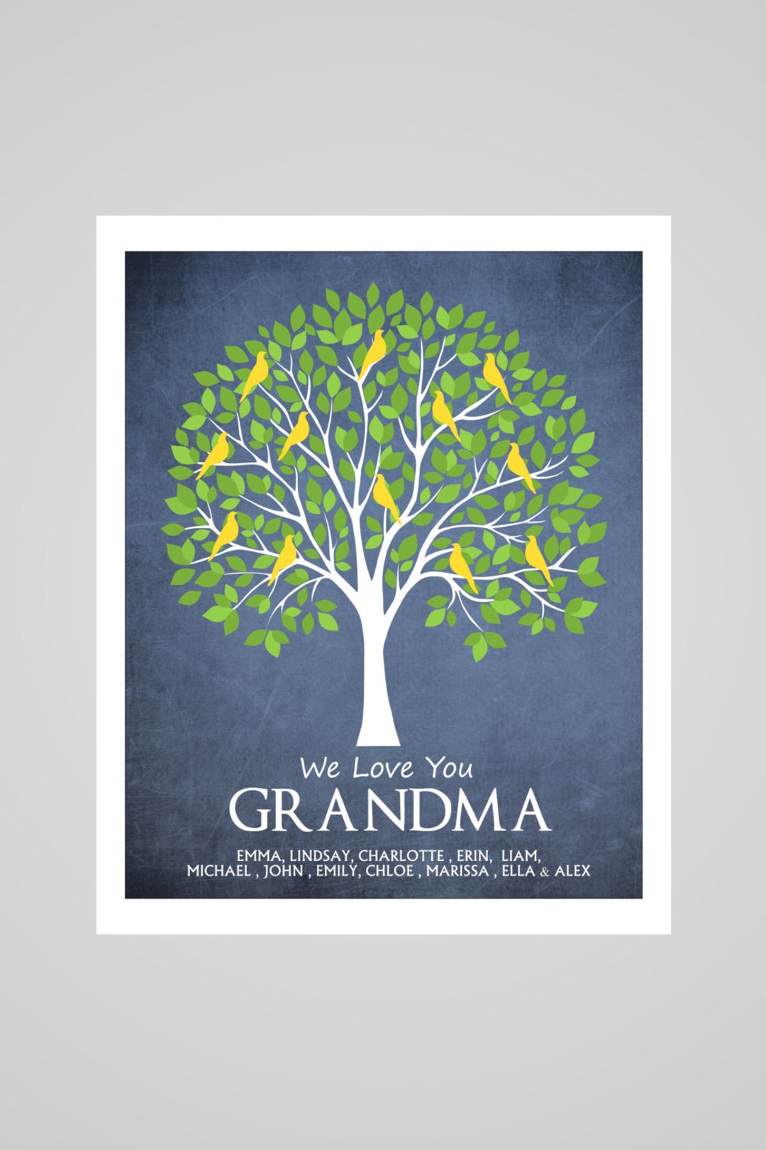 Gift for Grandma, Mother's Day Gift, Custom Family Tree, Grandma Family ...