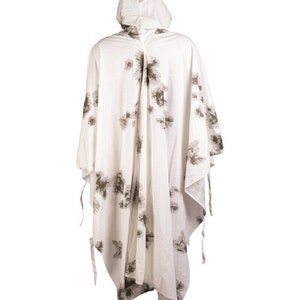 Military German Army Style Snow Poncho Cotton White Winter Camo Hooded ...