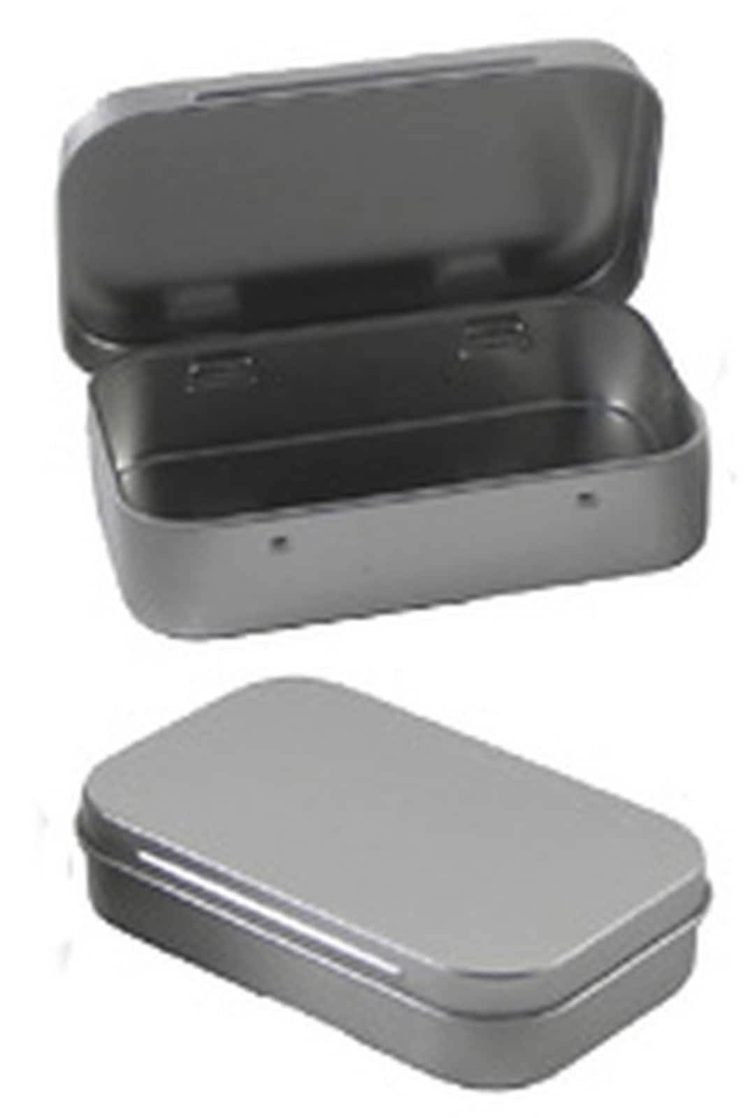 Hinged Rectangular Tin 3.8" by 2.45" Metal Tin Container Altoids Type ...