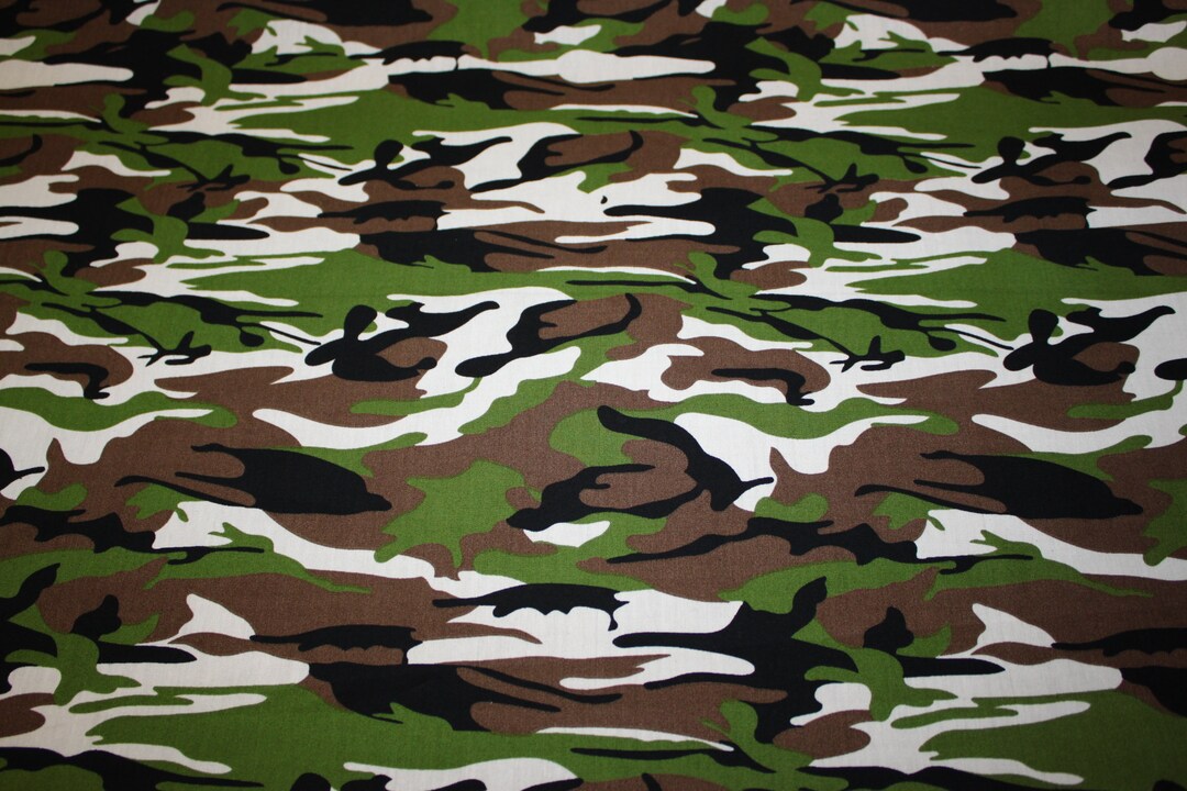 Army Camouflage 100% Cotton 57" Wide Camo Green Print Shirts Uniform ...