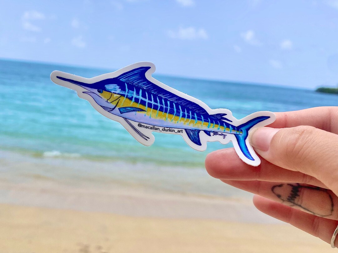 4 Blue Marlin Sticker - Etsy