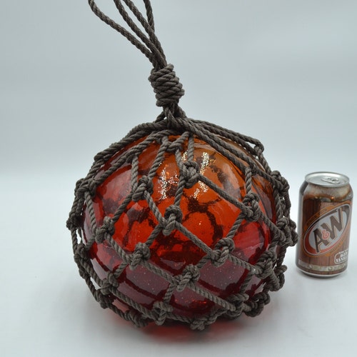 Glass Fishing Float in Red Amber - Etsy