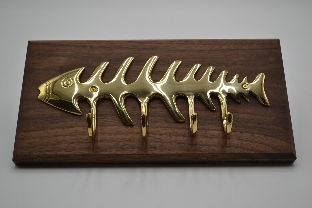 Nautical Brass Fish Key Rack - Etsy