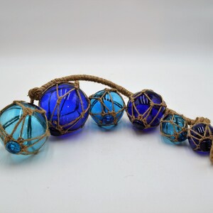 Glass Rope Fishing Float in Light Aqua & Cobalt Blue 2 to 4" - Etsy