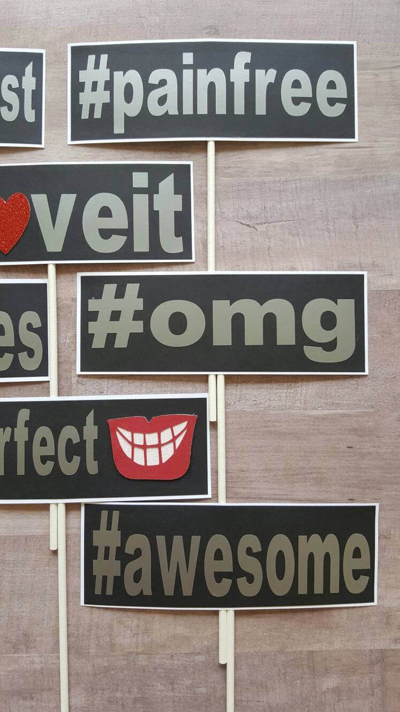 Dentist Hashtag Photo Booth Props | Etsy