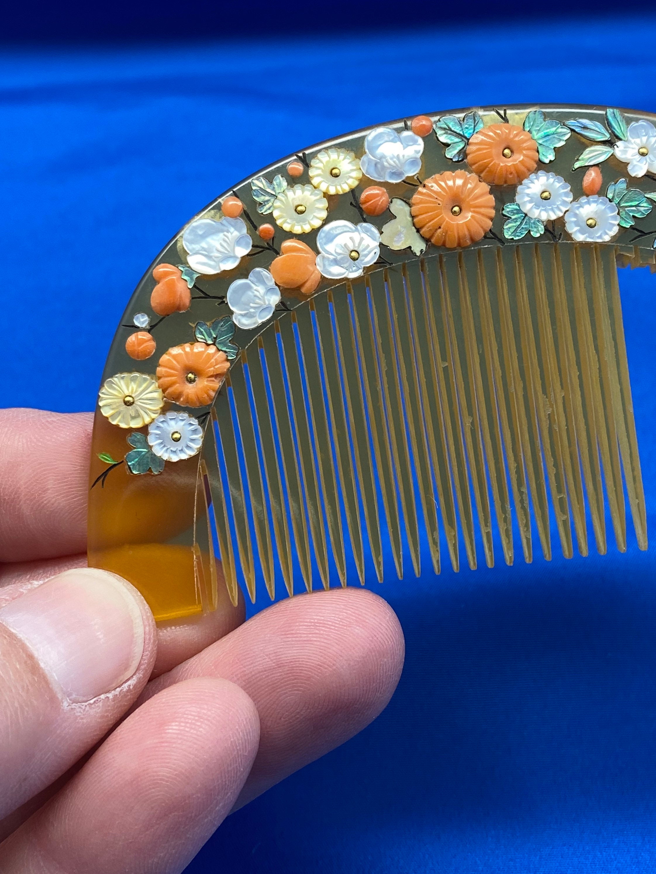 Antique Japanese Kusi Comb and Matching Kogai Vintage | Etsy