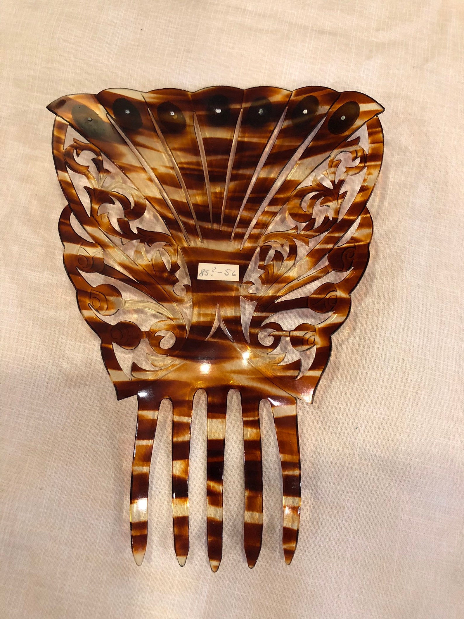 Vintage Celluloid Comb With Medallions Antique Large Haircomb - Etsy