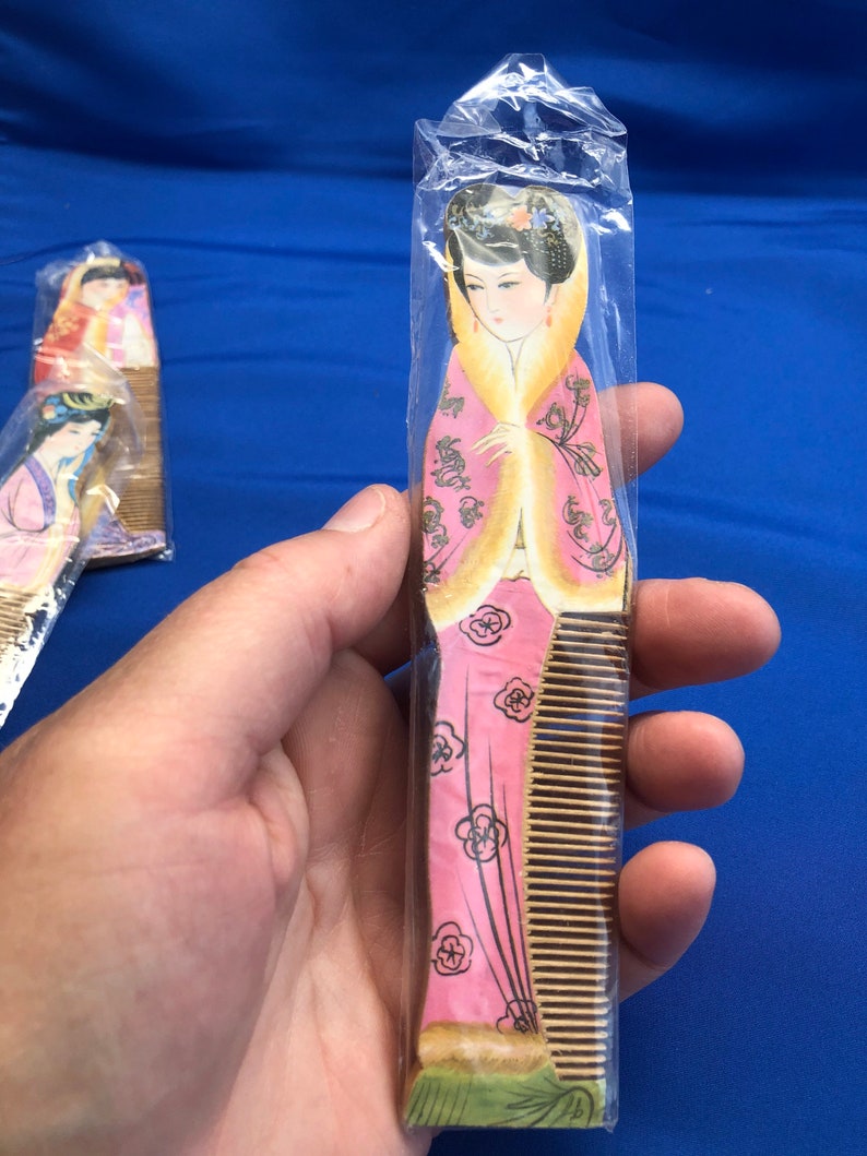 Vintage Chinese Wooden Comb Set of 3 Ladies Haircombs | Etsy