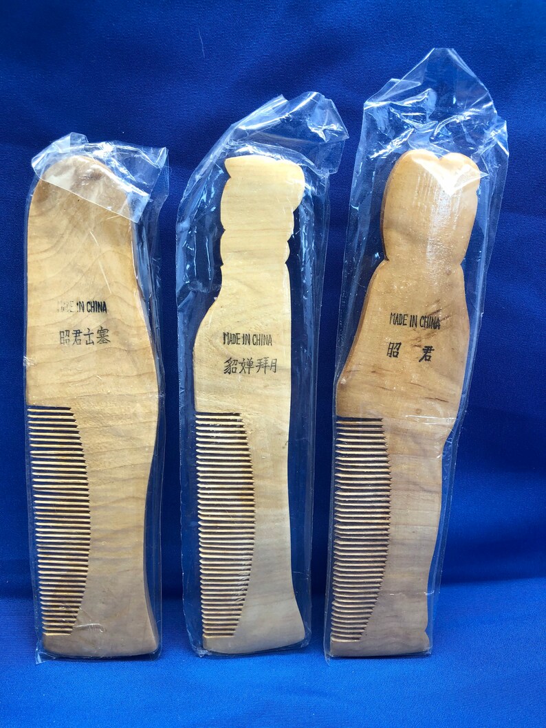 Vintage Chinese Wooden Comb Set of 3 Ladies Haircombs | Etsy