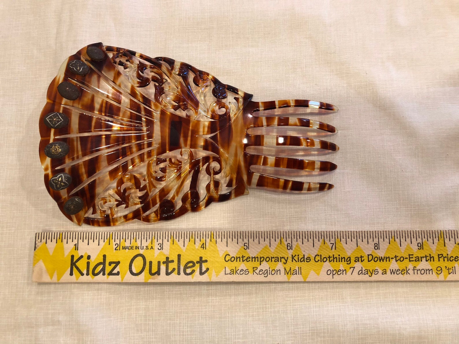 Vintage Celluloid Comb With Medallions Antique Large Haircomb - Etsy