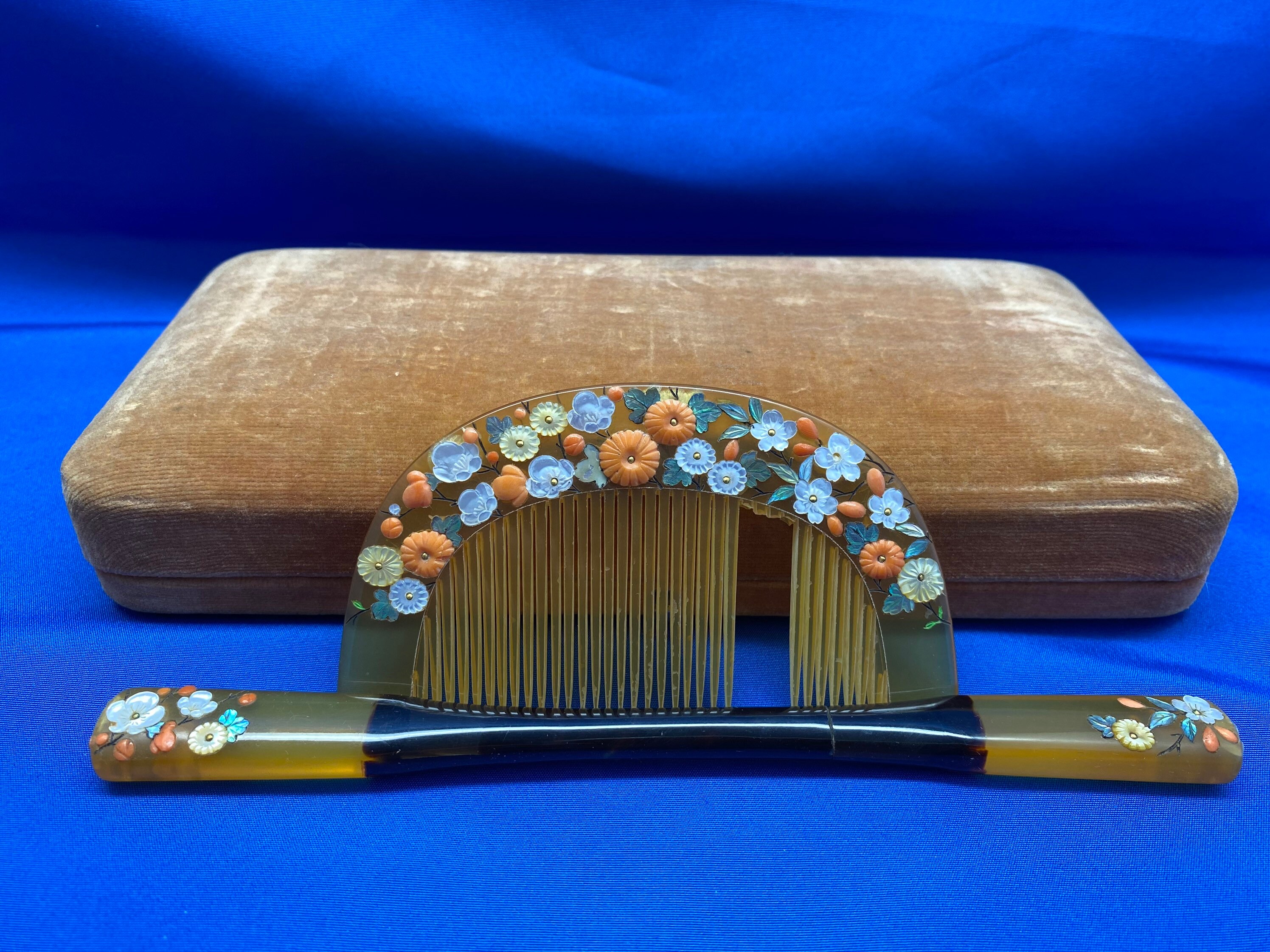 Antique Japanese Kusi Comb and Matching Kogai Vintage | Etsy