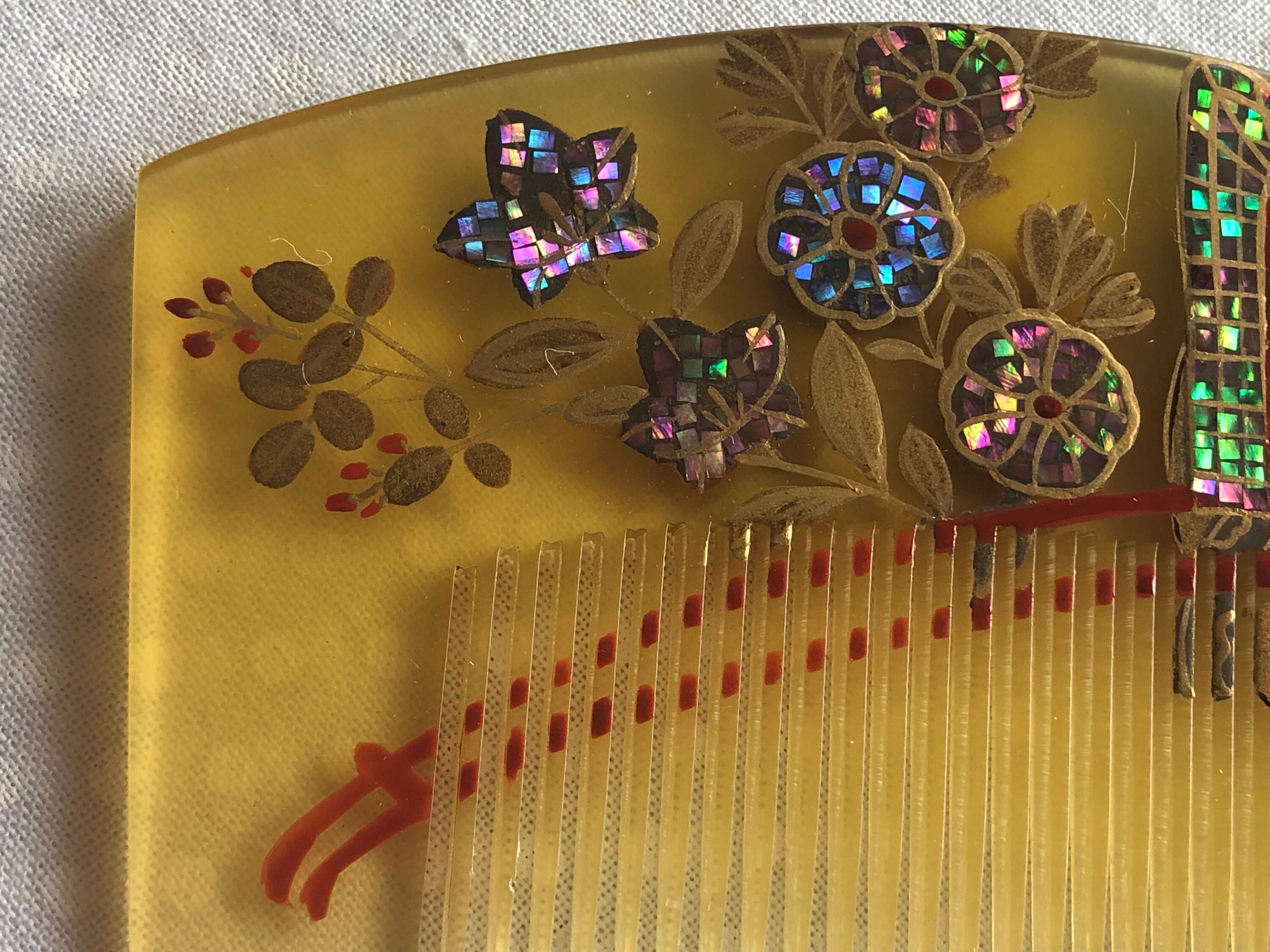 Antique Japanese Kusi Comb and Matching Kanzashi Vintage - Etsy