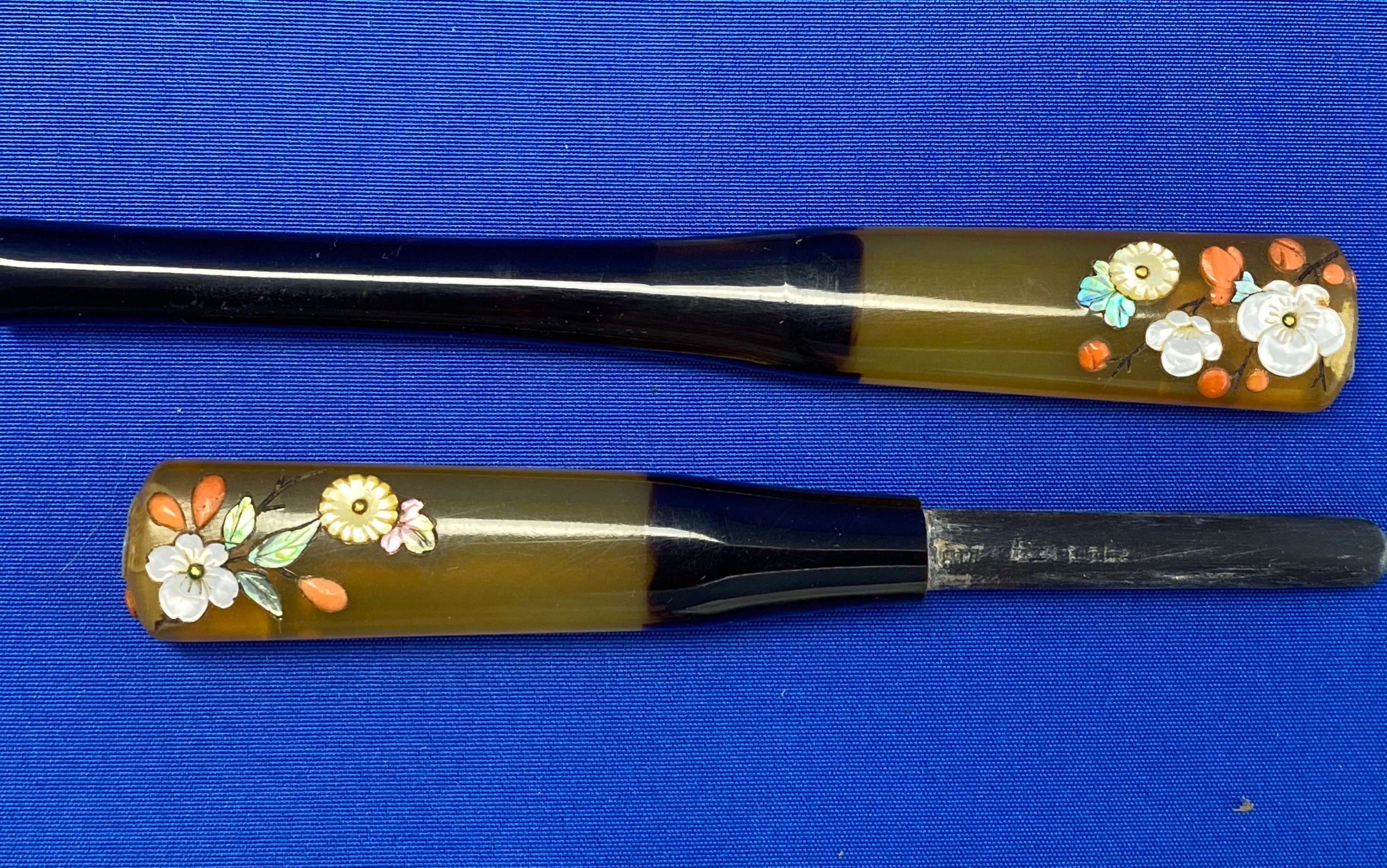 Antique Japanese Kusi Comb and Matching Kogai Vintage | Etsy