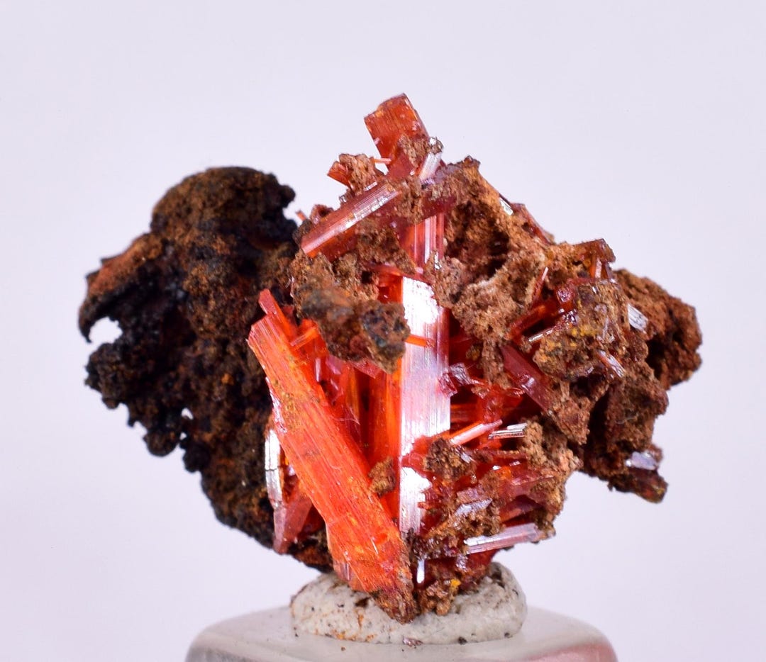 2.2cms GEM RED CROCOITE Crystal Cluster Matrix Adelaide Mine Australia ...