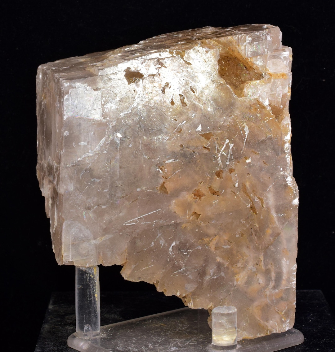 10cm Selenite Gypsum Crystal With Natural Inclusions Peru Translucent ...