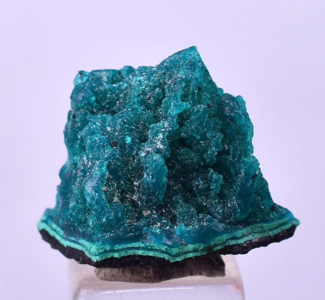 1 8cm GEM BLUE MALACHITE Pseudomorph Chrysocolla Peru Rosette Crystal ...