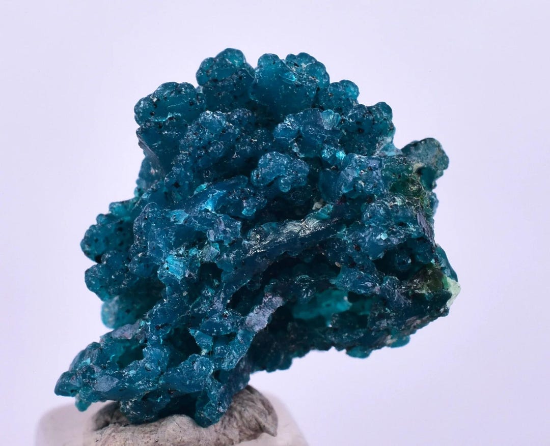 1 9cm GEM BLUE MALACHITE Pseudomorph Chrysocolla Peru Rosette Crystal ...