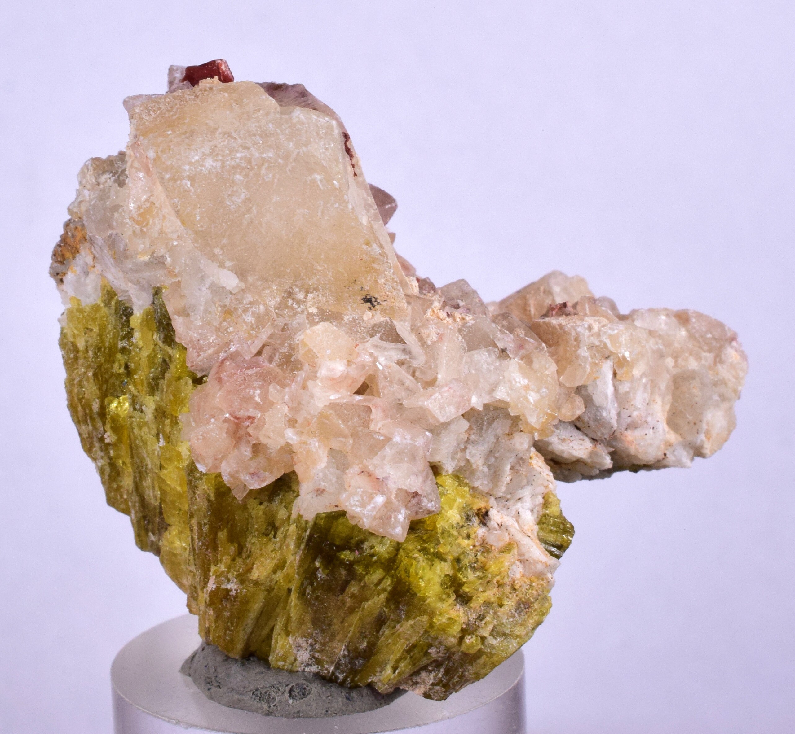 4ms EPIDOTE CALCITE CRYSTALS Cluster Peru Green Color Mineral Specimen ...