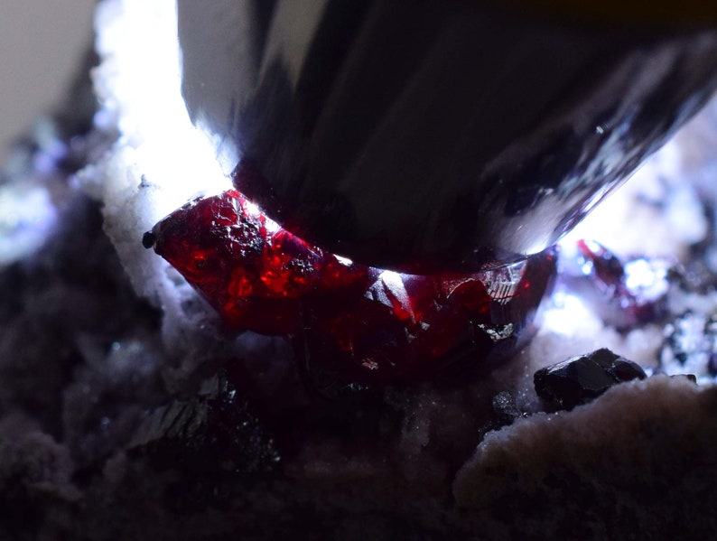 6cm PROUSTITE RUBY SILVER Twin Red Crystals Rhodochrosite - Etsy