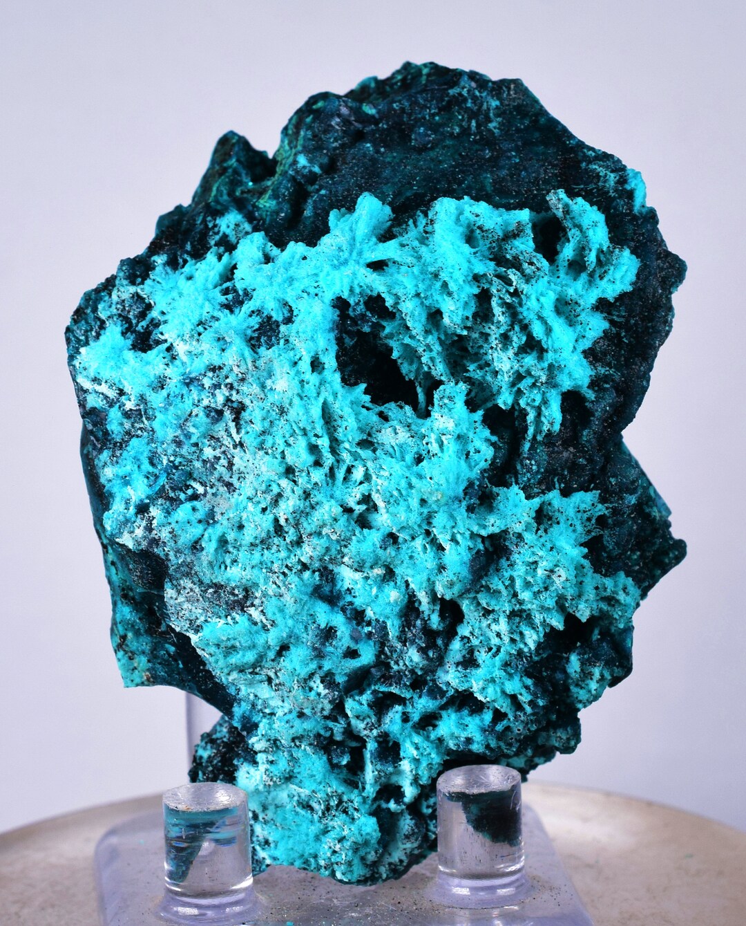 6.7cms BLUE MALACHITE BOTRYOIDA Peru Crystals Grape Spheres Rosette ...