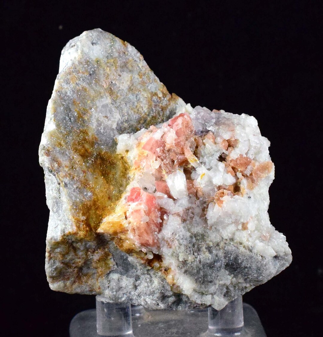 6cms RHODOCHROSITE RHOMBOHEDRAL QUARTZ Premium Miniature Crystals ...
