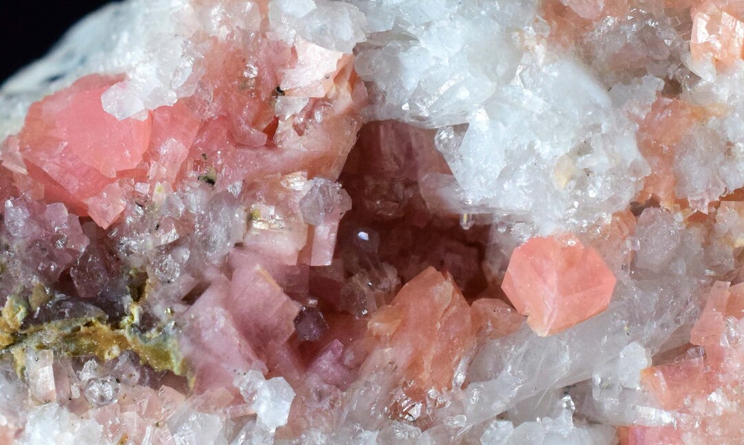 4.4cms RHODOCHROSITE RHOMBOHEDRAL QUARTZ Premium Miniature Crystals ...