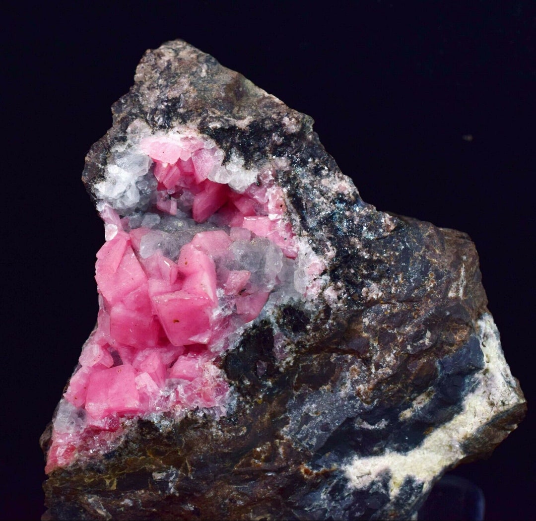 9.5cm RHODOCHROSITE RHOMBOHEDRAL CRYSTAL Pasto Bueno Peru Mineral ...