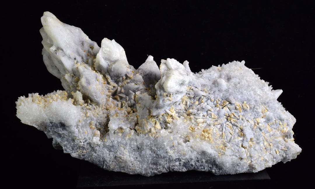 16cms QUARTZ CALCITE PYRITE Peru Crystals Old Stock Collector Mineral ...