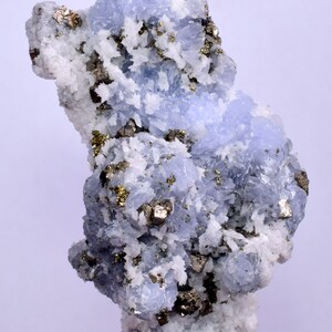 5.2cm BLUE ANHYDRITE CRYSTALS Quartz Pyrite Calcite Peru Chalcedony ...
