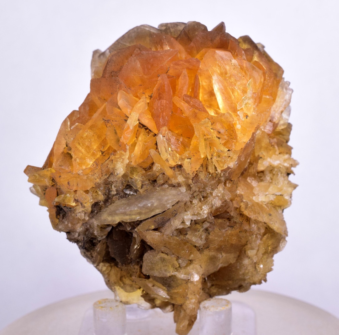 6.2cms GOLDEN SELENITE CRYSTALS Cluster Fish Tail Peru Yellow Gypsum ...