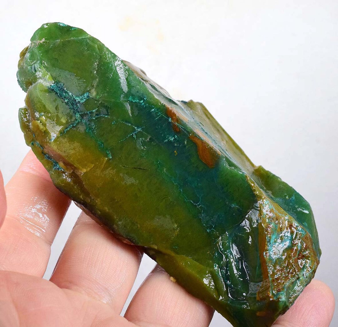 213 Grams GEM SILICA CHRYSOCOLLA Chalcedony Emerald Jade Color Lily ...