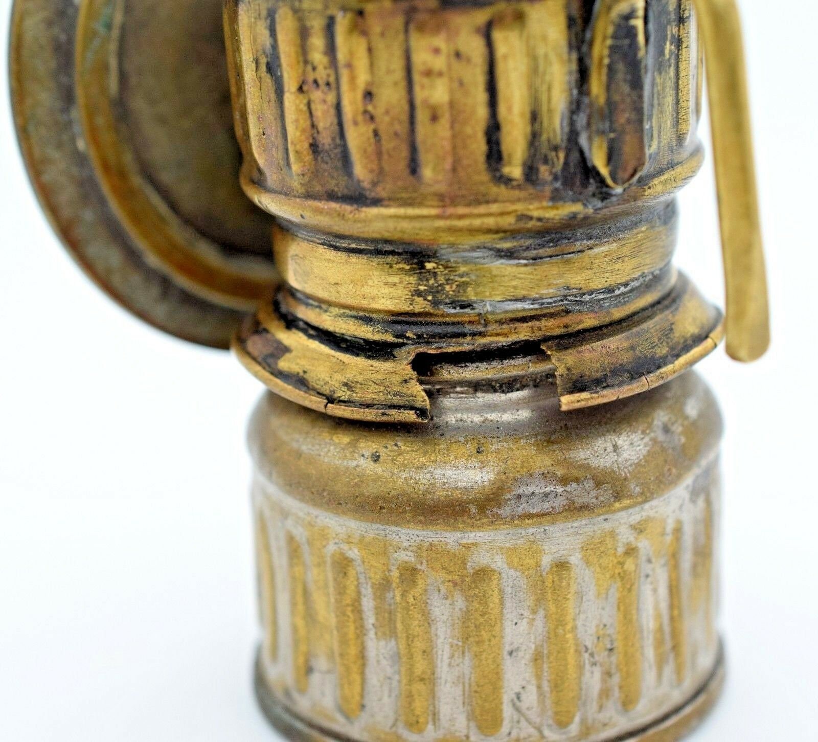9.5cms MINERS LAMP VICTOR 1920 Carbide Usa Vintage Lantern Brass Bronze ...