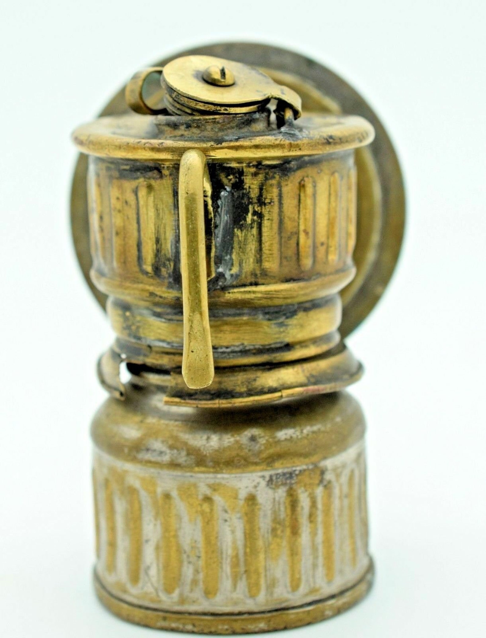 9.5cms MINERS LAMP VICTOR 1920 Carbide Usa Vintage Lantern Brass Bronze ...