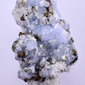 5.2cm BLUE ANHYDRITE CRYSTALS Quartz Pyrite Calcite Peru Chalcedony ...