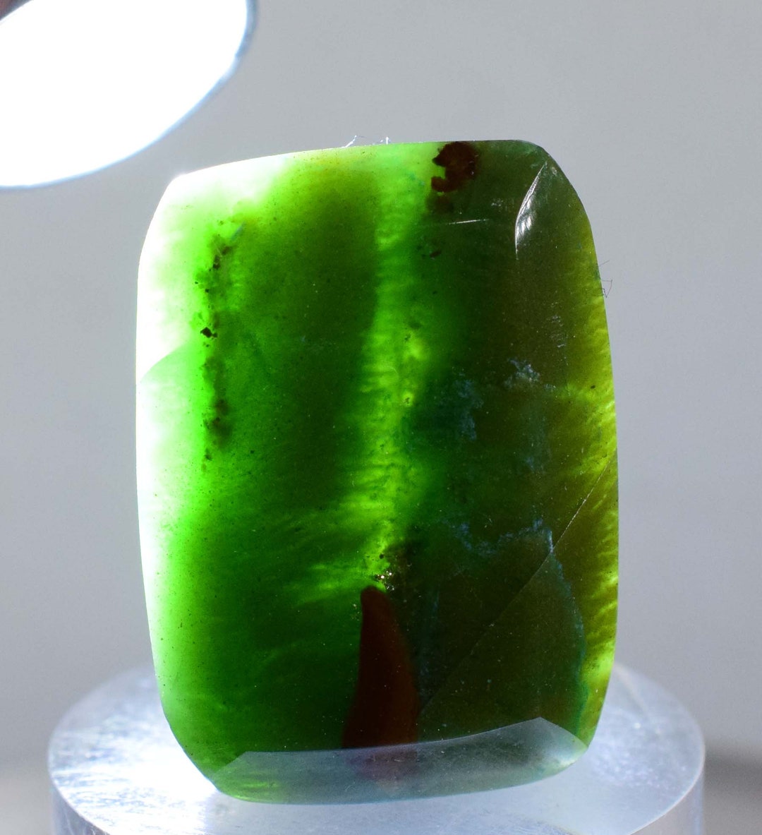 28.5cts GEM SILICA CHRYSOCOLLA Emeraldine Chalcedony Facet Lily Mine ...