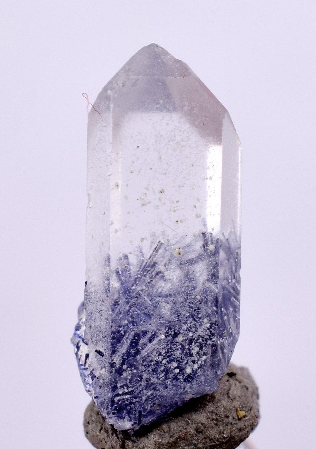 1.5carats BLUE DUMORTIERITE in QUARTZ Gem Polished Acicular Pendant ...