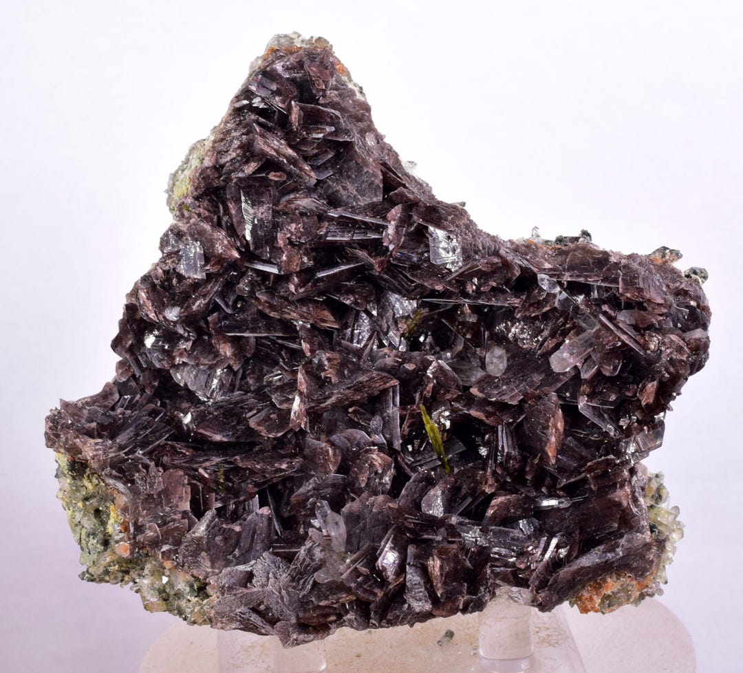 9.2cms AXINITE QUARTZ CRYSTALS Epidote Cluster Prehnite Peru Mineral ...