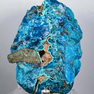 270grs Gem BLUE MALACHITE Rough Banded Shiny New Find Peru Mineral ...