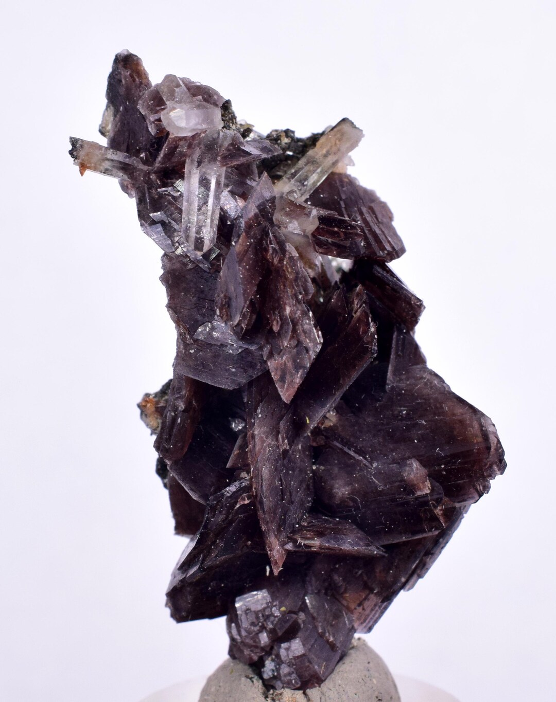 4.8cms AXINITE QUARTZ CRYSTALS Epidote Cluster Prehnite Peru Mineral ...