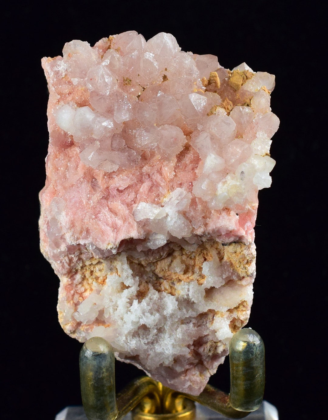 5.2cms RHODOCHROSITE ROSETTE QUARTZ Peru Pink Crystals Needles ...