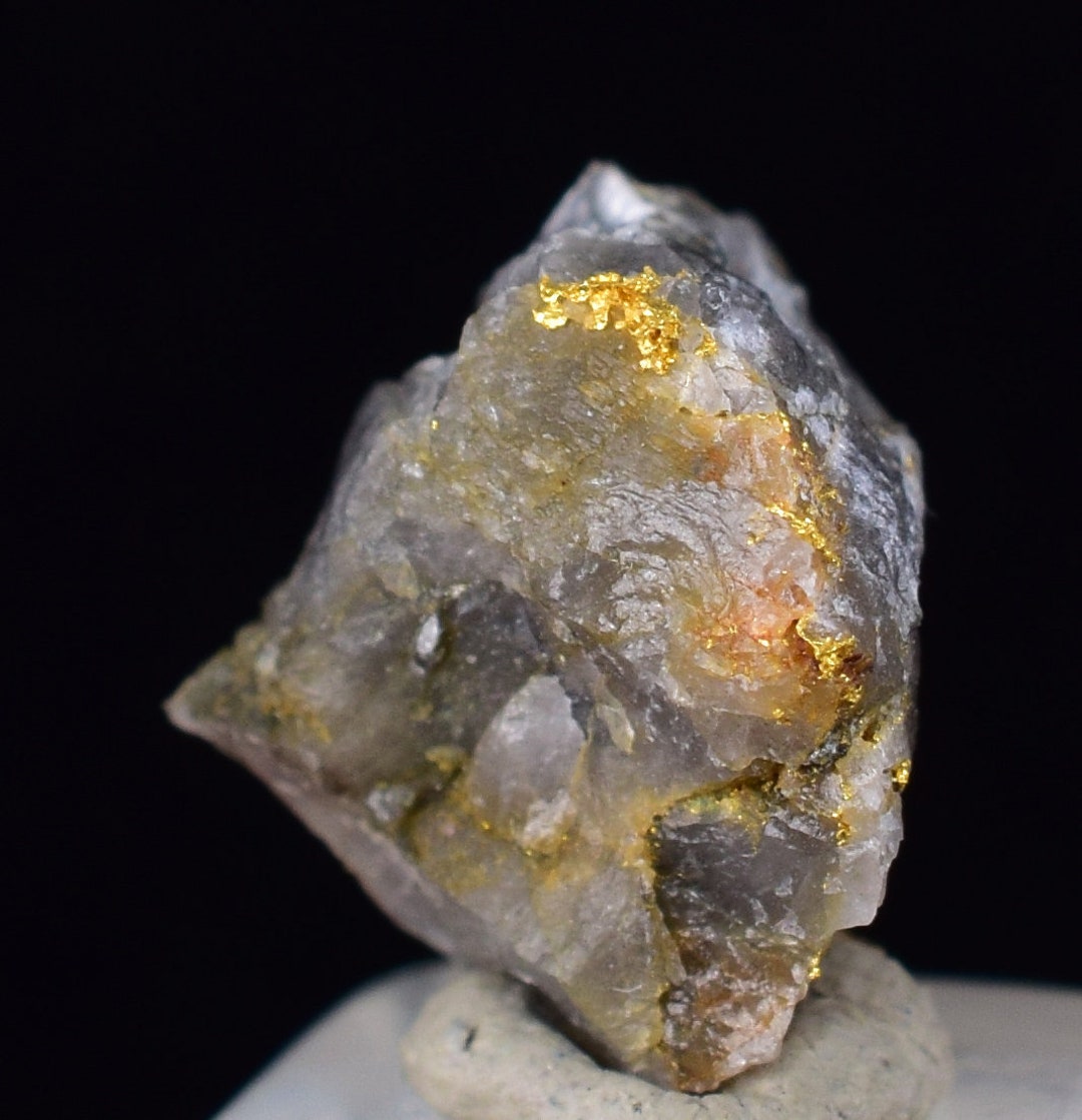 1cms NATIVE GOLD QUARTZ of the Incas Thumbnail Aesthetic Wire Gem Crystal Smoky Quartz Peru Rare ...