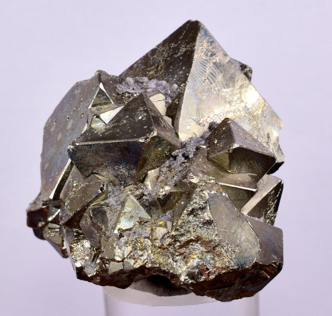 5.1cms PYRITE OCTAHEDRAL PERU Shiny Crystals Mineral Specimen Peru ...