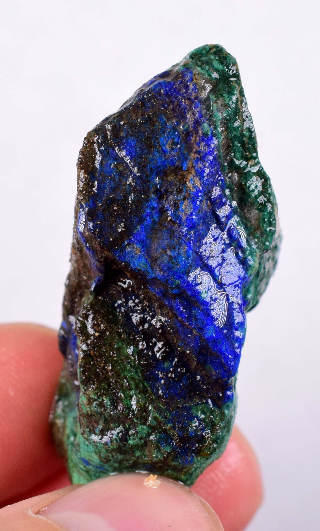 19grams AZURITE MALACHITE CALCITE Peru Rough Azurmalachite Dark Blue ...