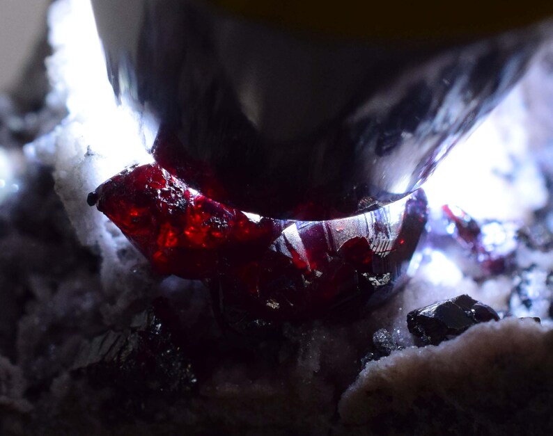 6cm PROUSTITE RUBY SILVER Twin Red Crystals Rhodochrosite - Etsy