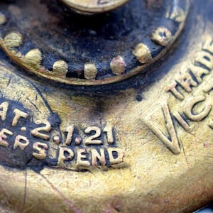 9.5cms MINERS LAMP VICTOR 1920 Carbide Usa Vintage Lantern Brass Bronze ...