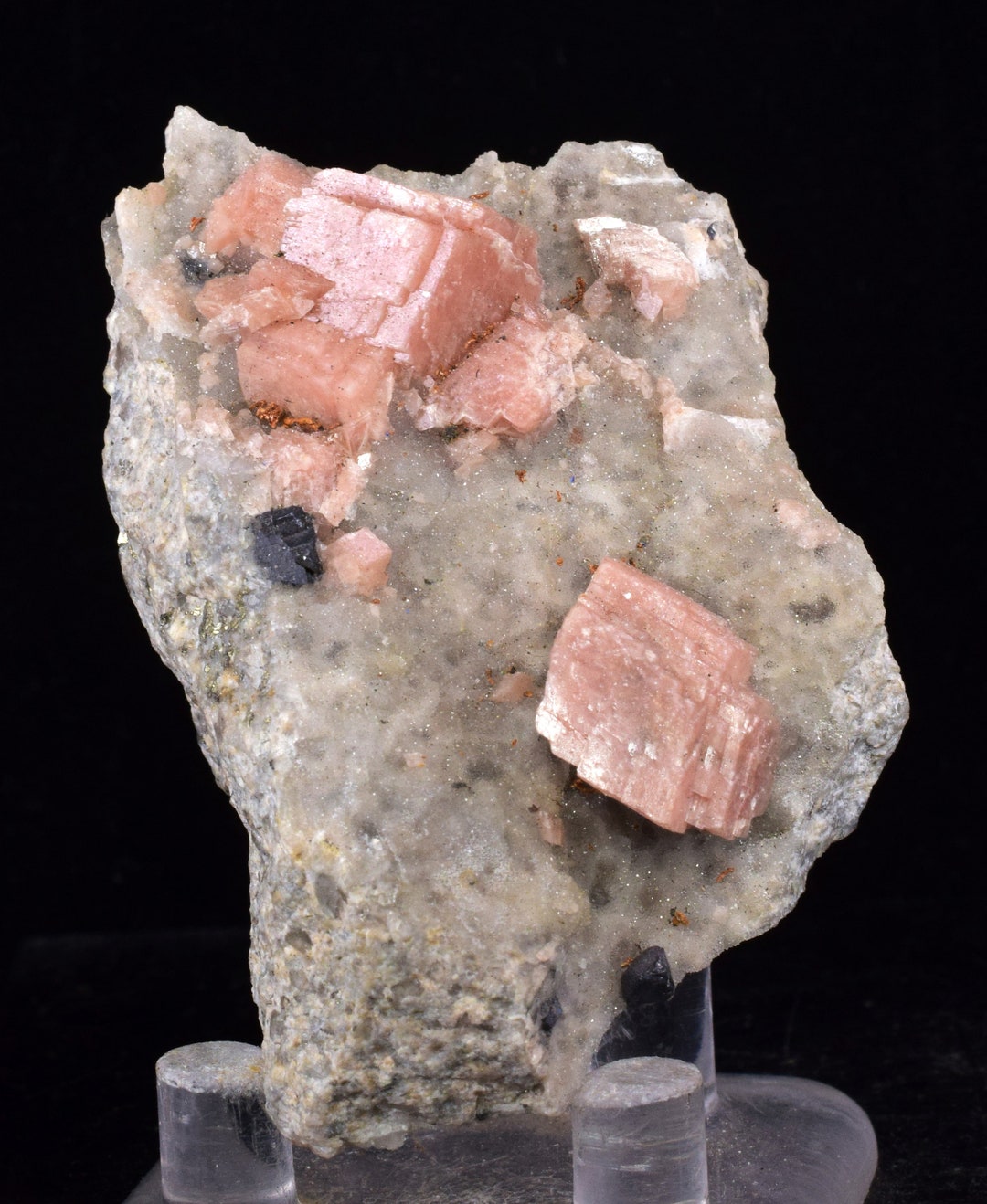 5.6cms RHODOCHROSITE RHOMBOHEDRAL CRYSTALS Quartz Galena Uchucchaccua ...
