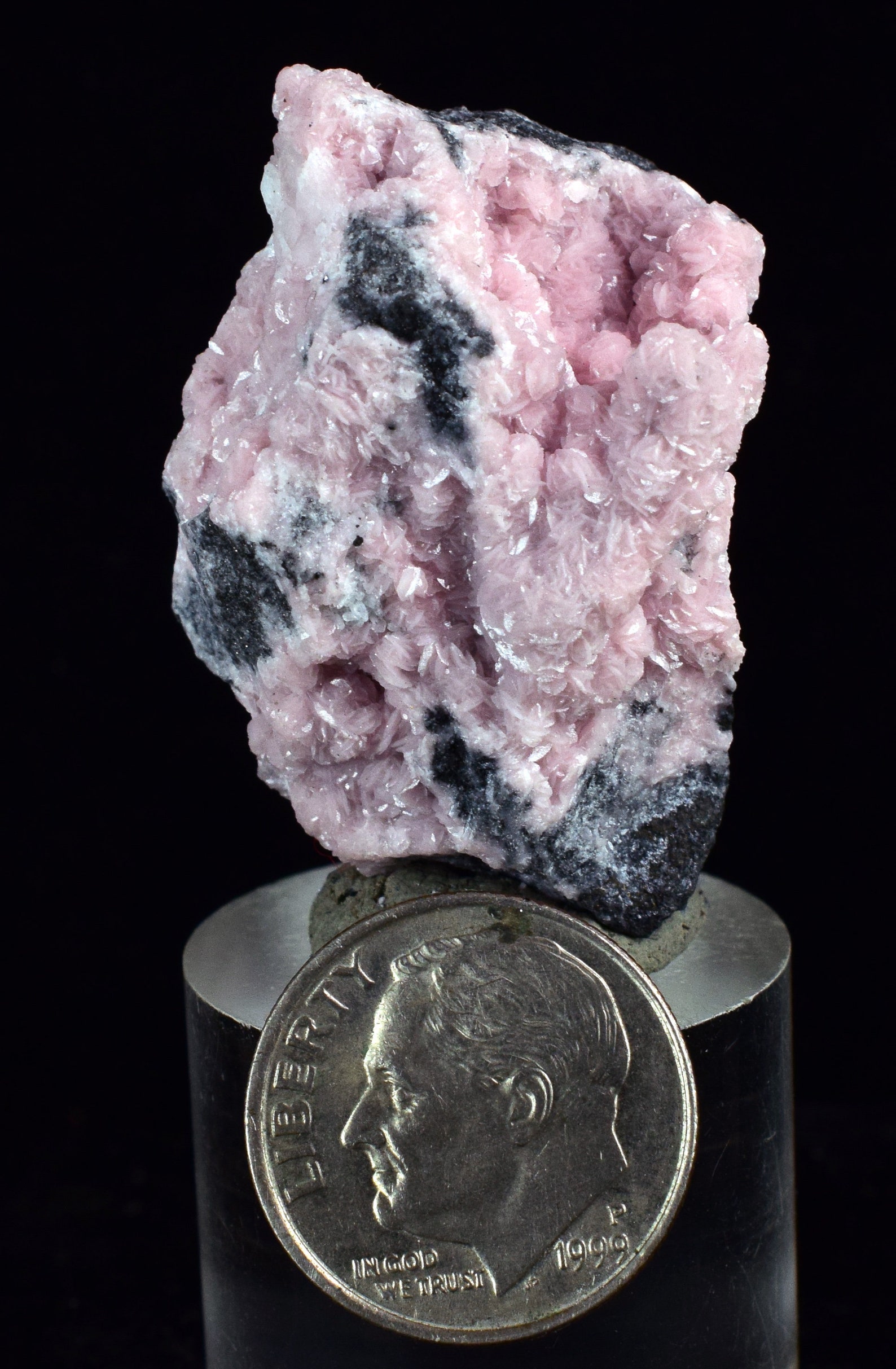 3.6cms RHODOCHROSITE ROSETTE QUARTZ Peru Pink Jordanite Crystals ...